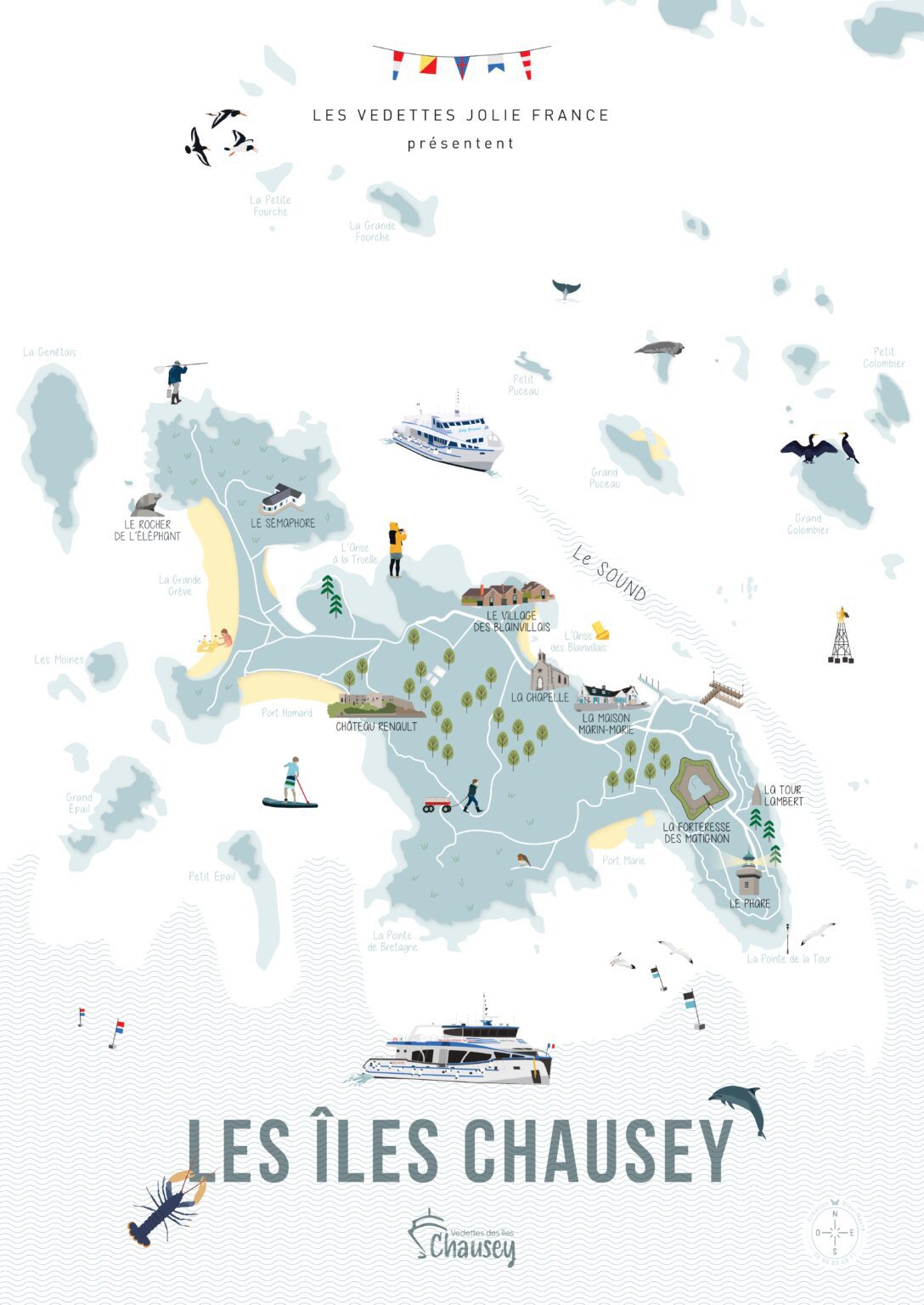 Affiche îles Chausey - Vedettes Jolie France