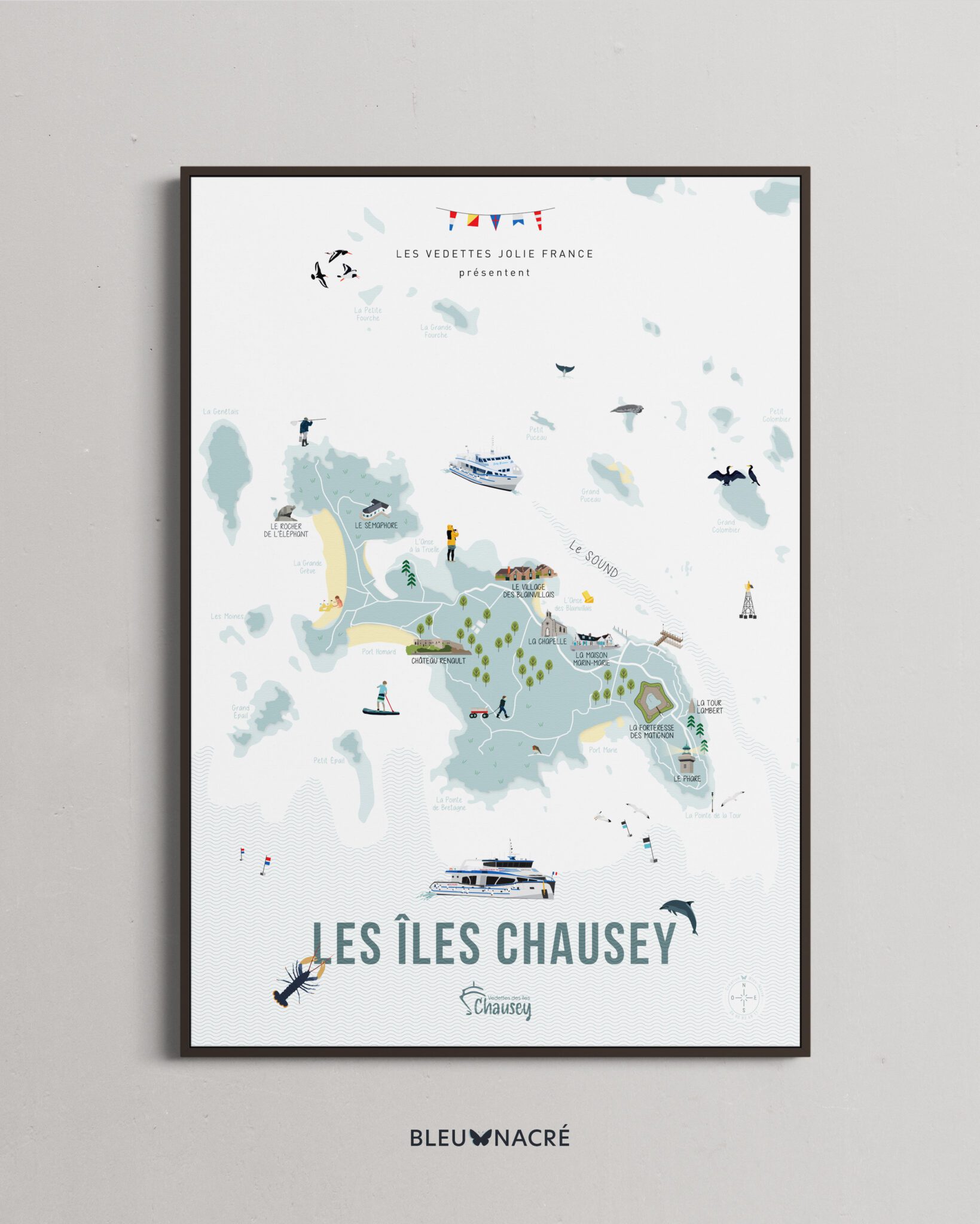 Affiche îles Chausey - Vedettes Jolie France